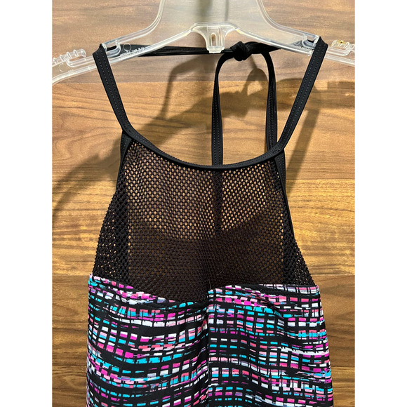 bcg | Swim | Bcg One Piece Bathing Suit Padded Bra Black Fishnet Print ...